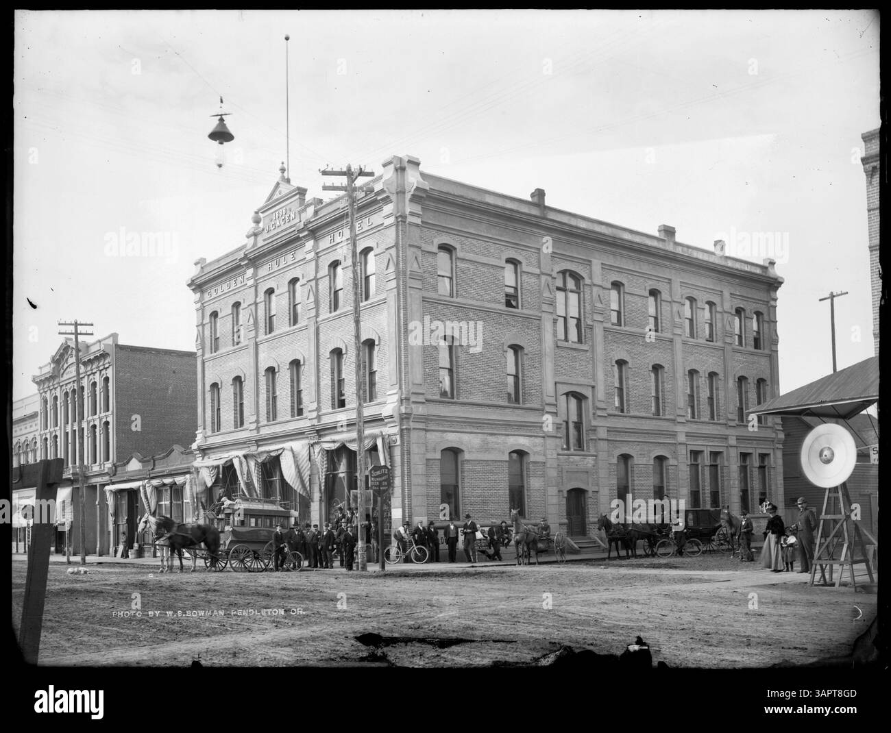 Photograph by Lee Moorhouse of the Golden Rule Hotel, capturing the ...