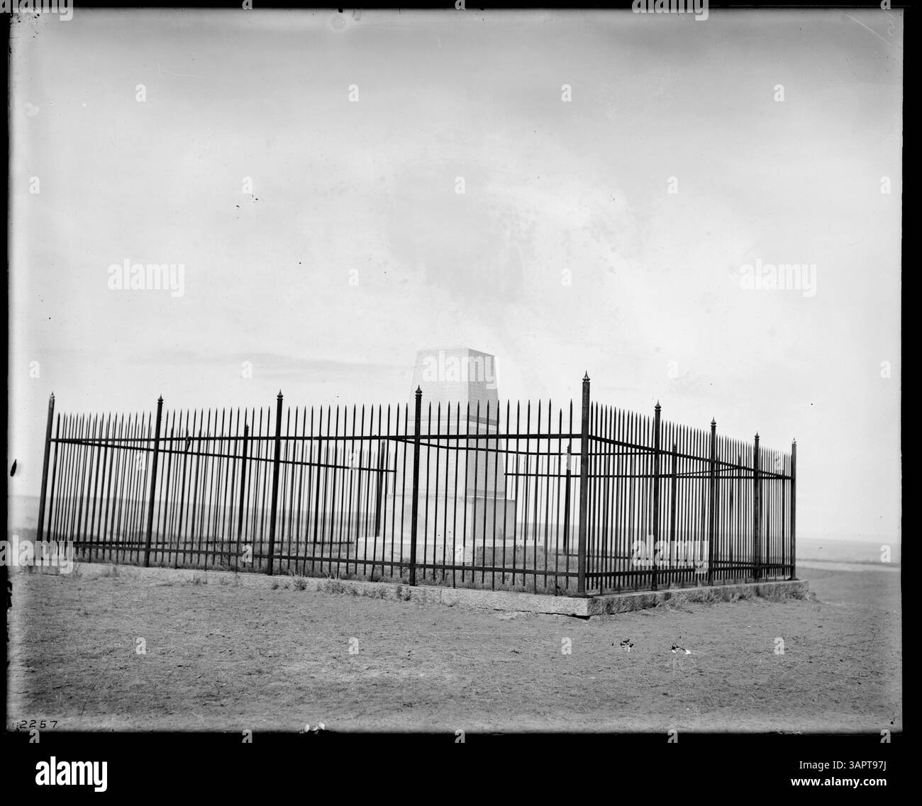 This photograph depicts the Custer Monument at the Custer Battlefield ...