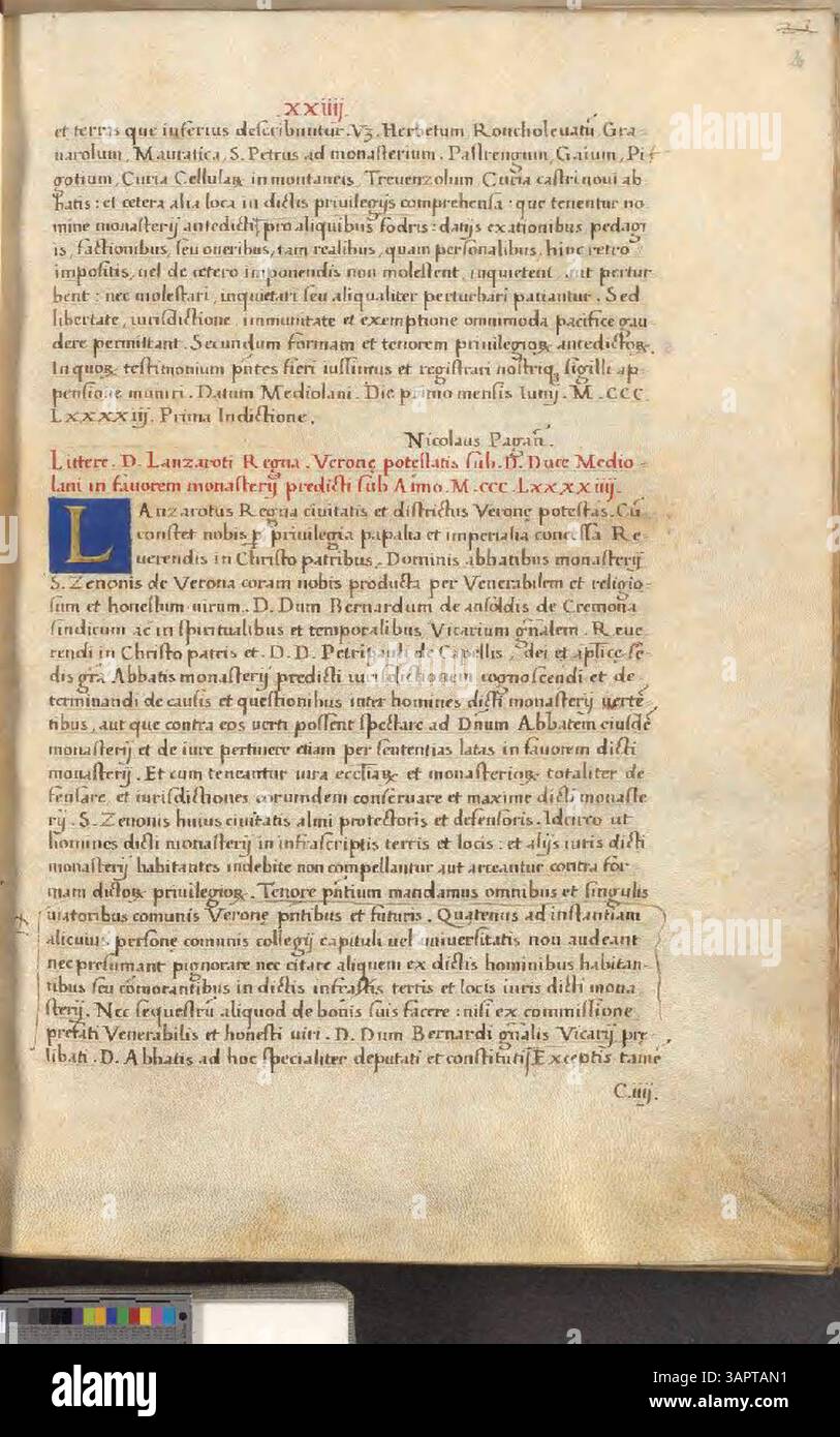 This manuscript, 'Privilegia et documenta ad monasterium S. Zenonius ...