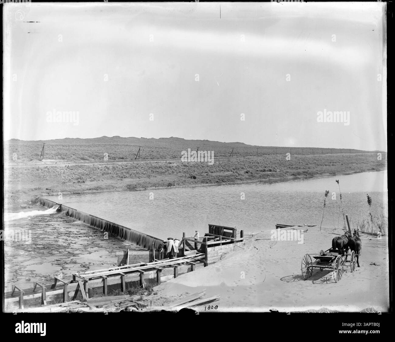 Photograph of an irrigation dam, flume, and spillways on the Umatilla ...