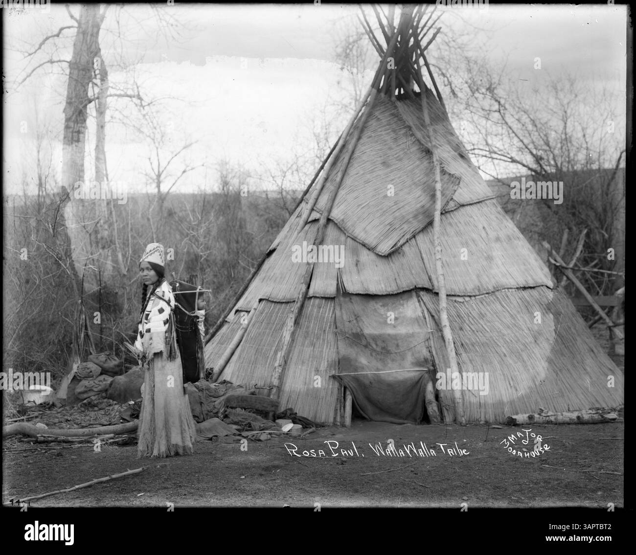 Rosa Paul, a member of the Walla Walla Tribe, is depicted wearing a ...