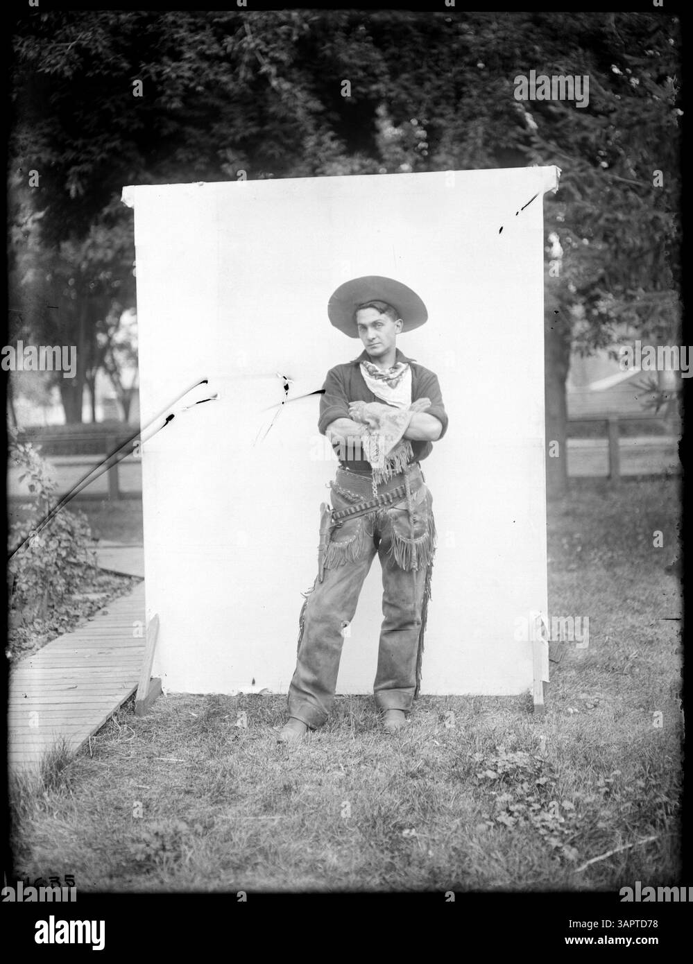 This Lee Moorhouse photograph features E.D. Weaver, a cowboy, in ...