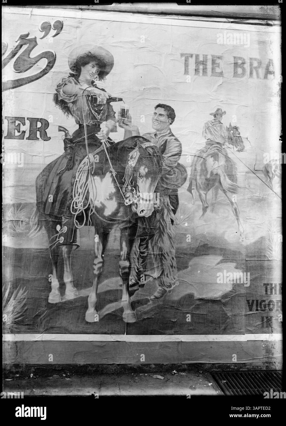 Cowgirl on a horse Black and White Stock Photos & Images - Alamy