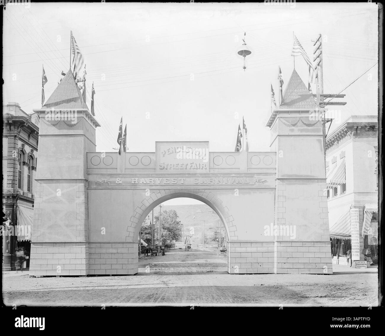 This photograph captures the main entrance to the Pendleton Street Fair ...