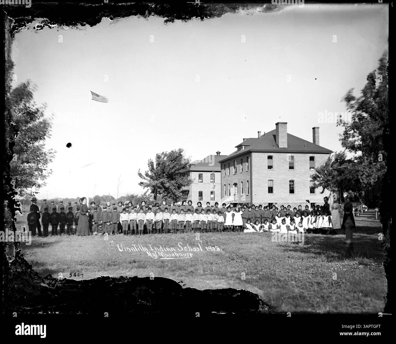 This photograph, taken by Lee Moorhouse, shows pupils in uniform and ...