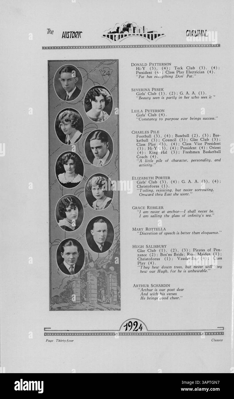 This 1924 edition of the 'Cardinal' yearbook from East High School showcases key moments from ...