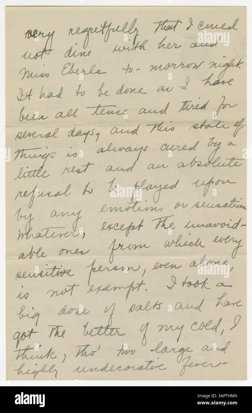 A letter from Sara to Ernst, written in New York on February 1, 1916 ...