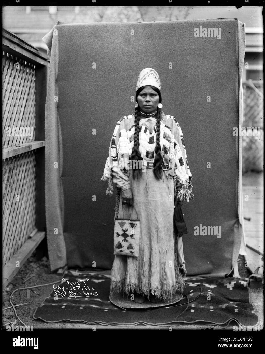 This photograph by Lee Moorhouse depicts a Cayuse tribal woman named ...
