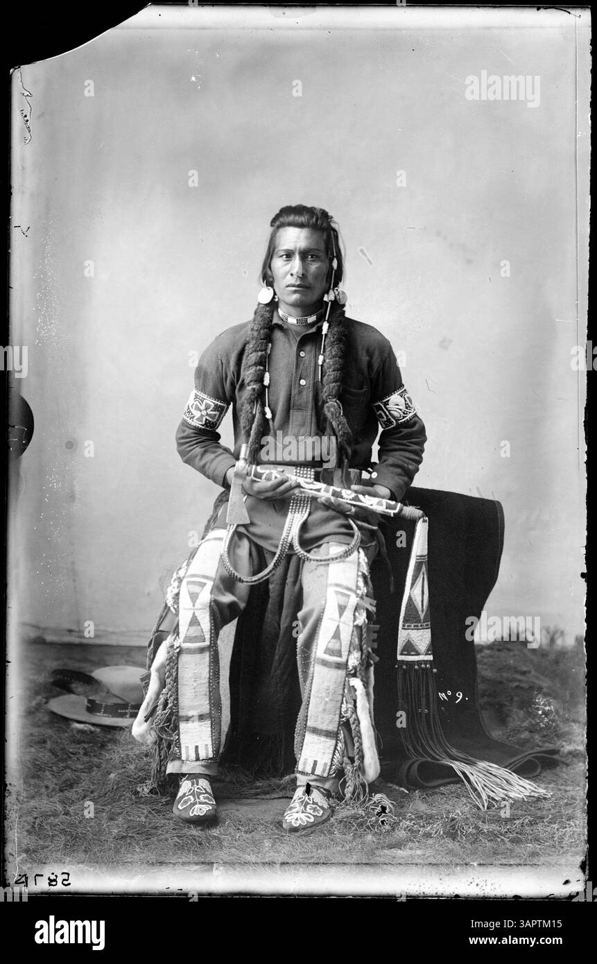 This image depicts Alexander, a Yakima tribal man, dressed in ...