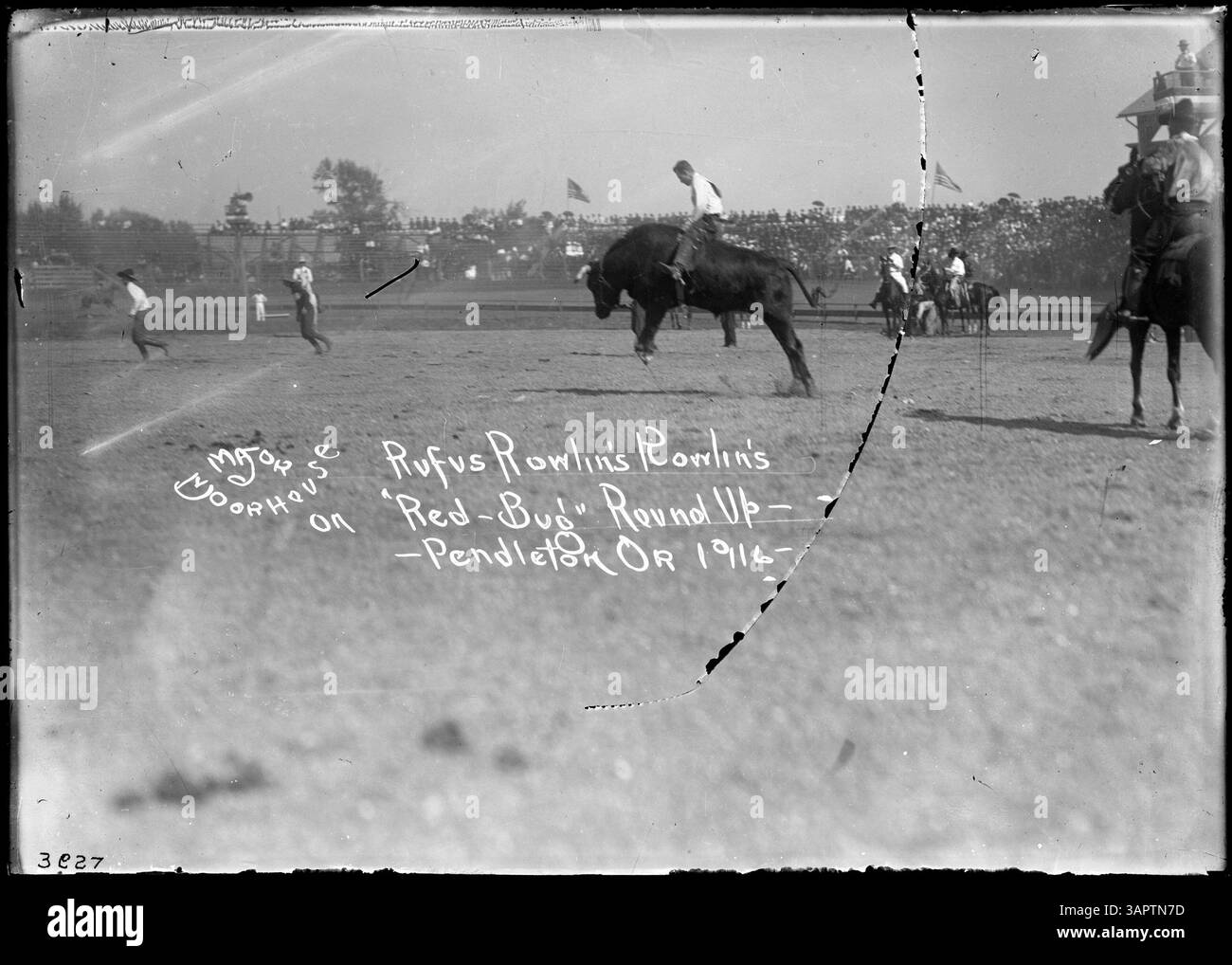 This image by Lee Moorhouse depicts Rufus Rowlins riding a bucking ...