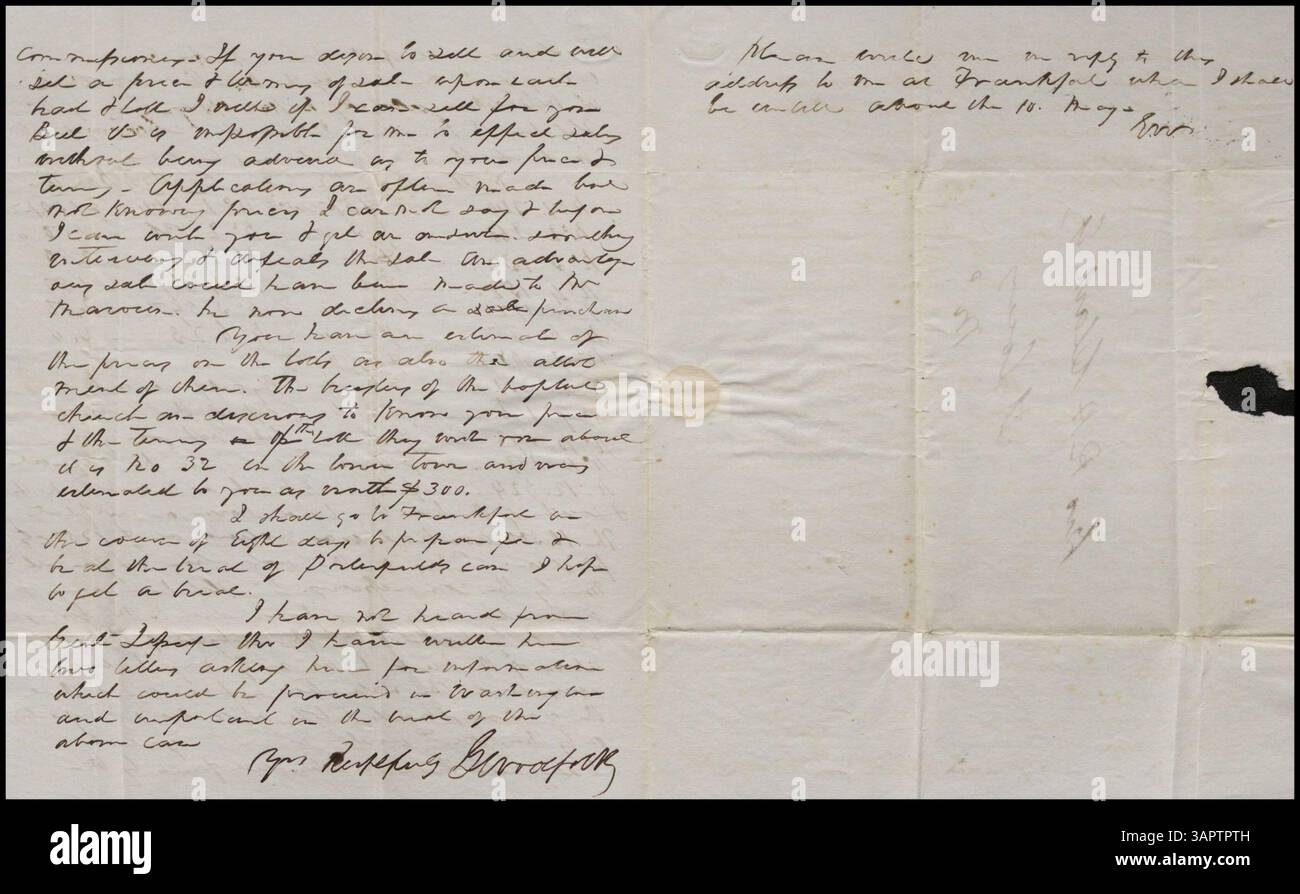 This letter, dated around 1845, was signed by George Woolfolk and ...