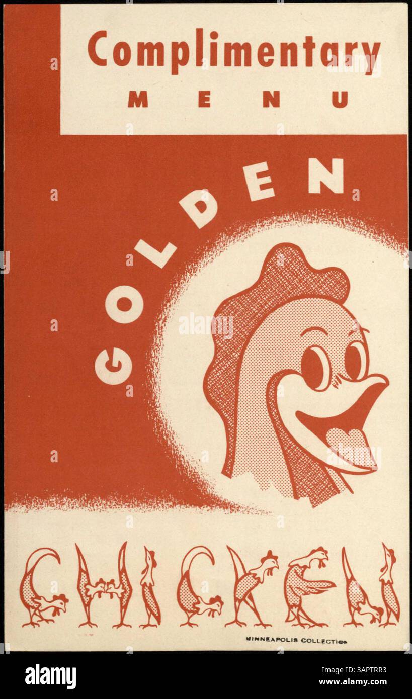 The Golden Chicken Complimentary Menu features a variety of entrees ...