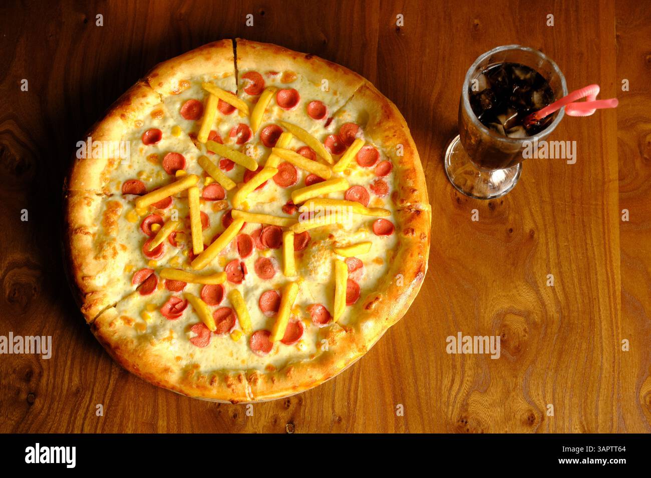 Sliced pizza french fries hi-res stock photography and images - Alamy