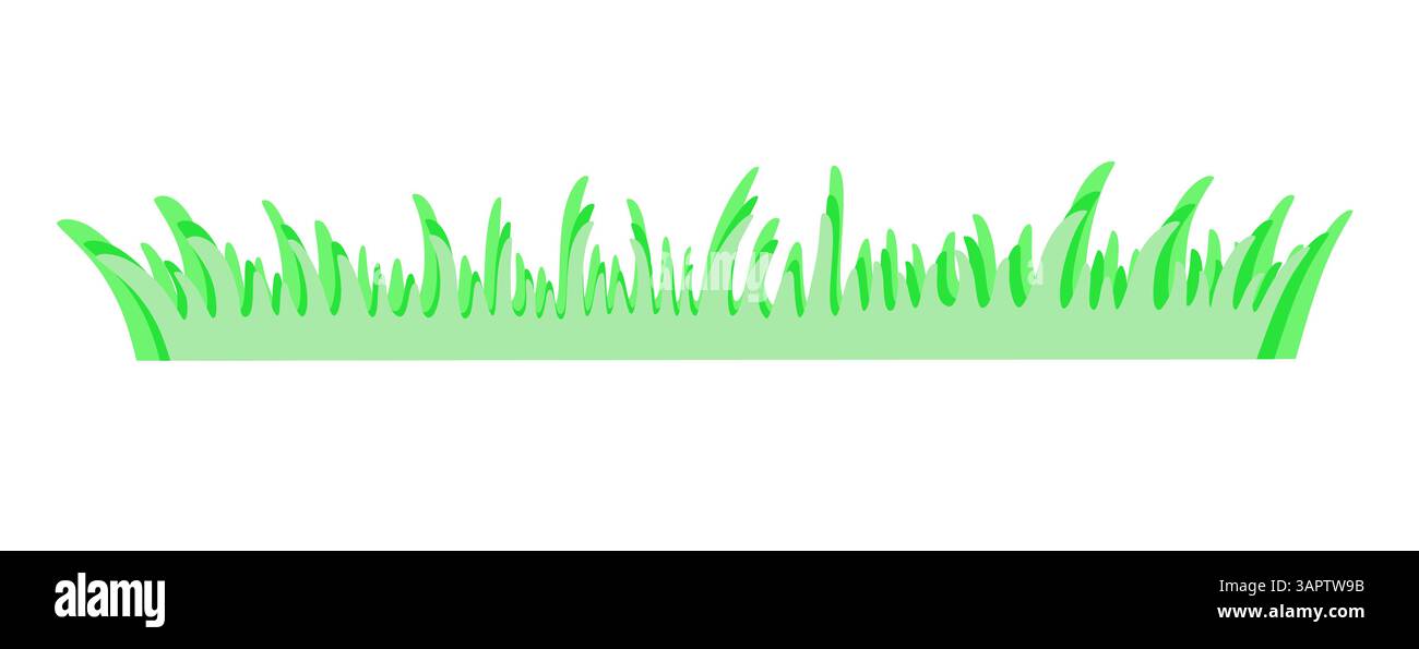 Green grass clipart, simple hand drawn flat design vector illustration ...