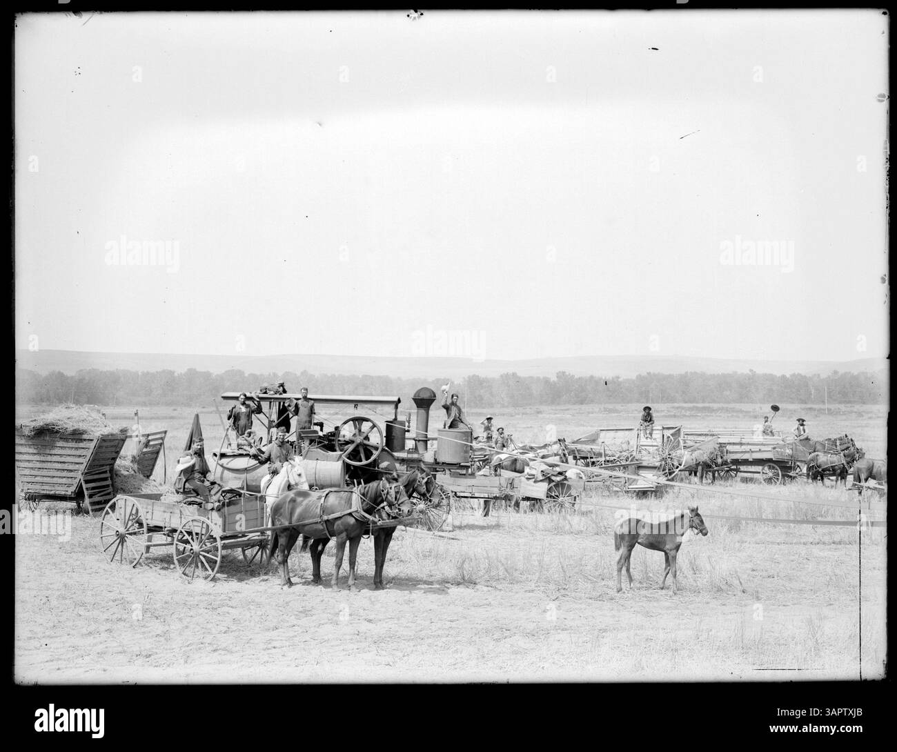 Steam engine rural background Black and White Stock Photos & Images - Alamy