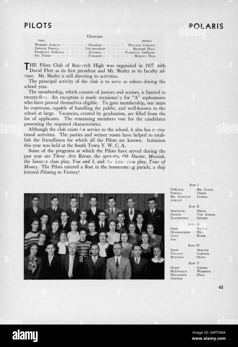 The 1934 'Sagamore' yearbook from Roosevelt High School showcases key ...