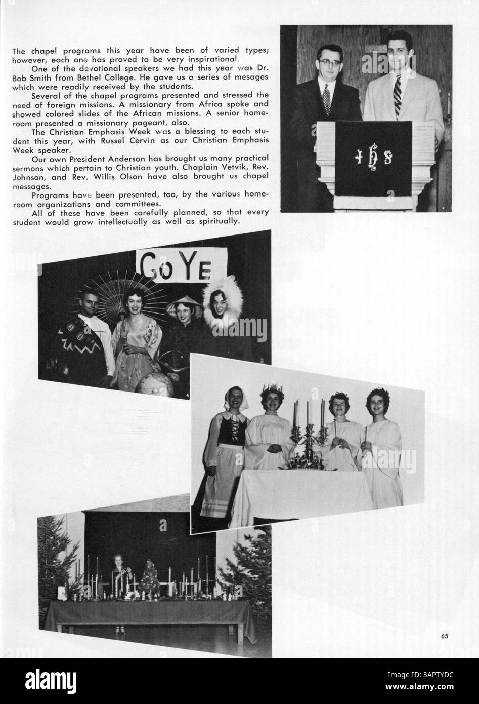 Minnehaha Academy's 1955 yearbook, 'Antler,' preserves key moments from the 1954-1955 school ...