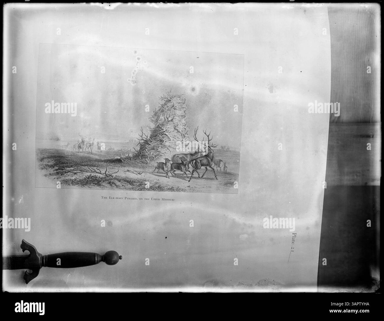 A copy negative of the elk-horn pyramid on the upper Missouri River ...