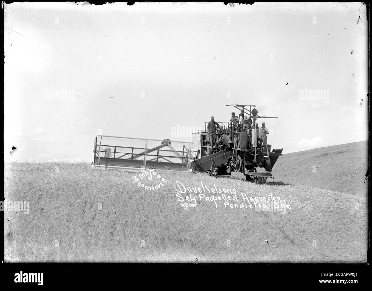 Photograph of Dave Nelson's self-propelled Holt harvester near ...