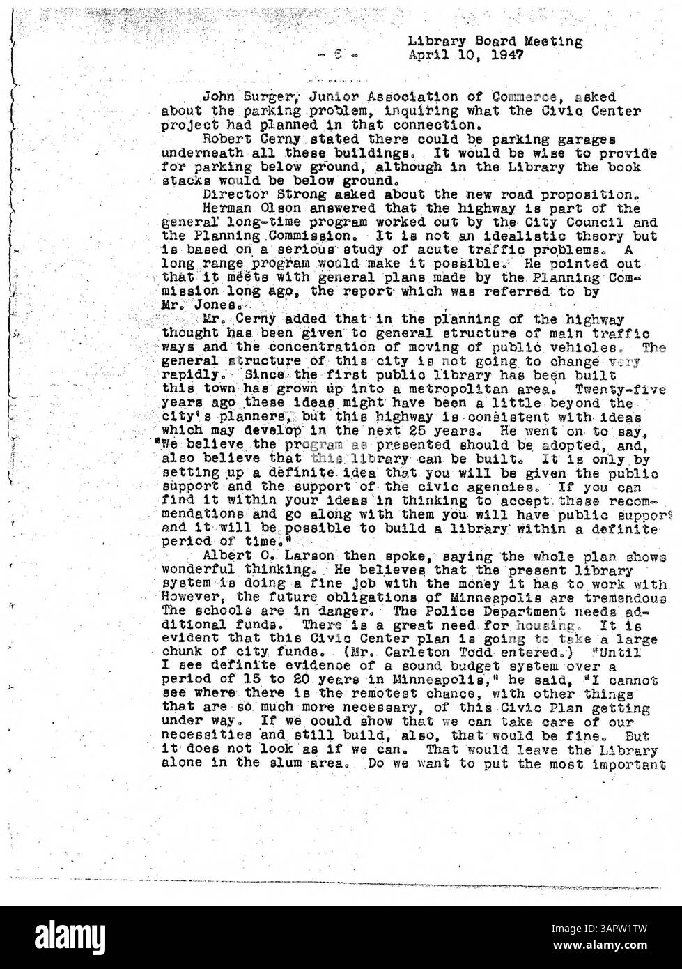 This document contains the official minutes from the 1947 meetings of ...
