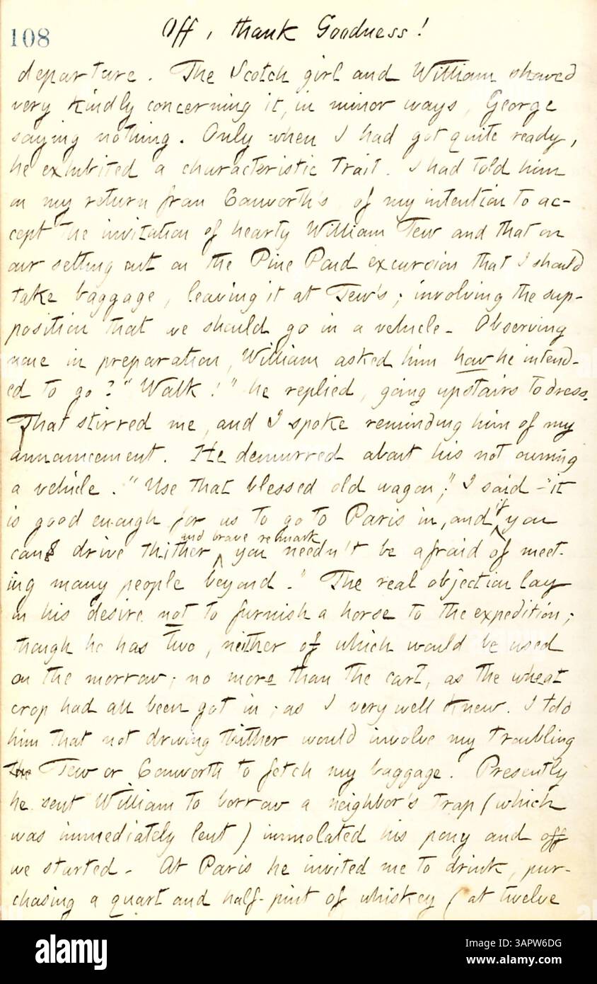 Thomas Butler Gunn's diary entry from August 16, 1861, details his ...