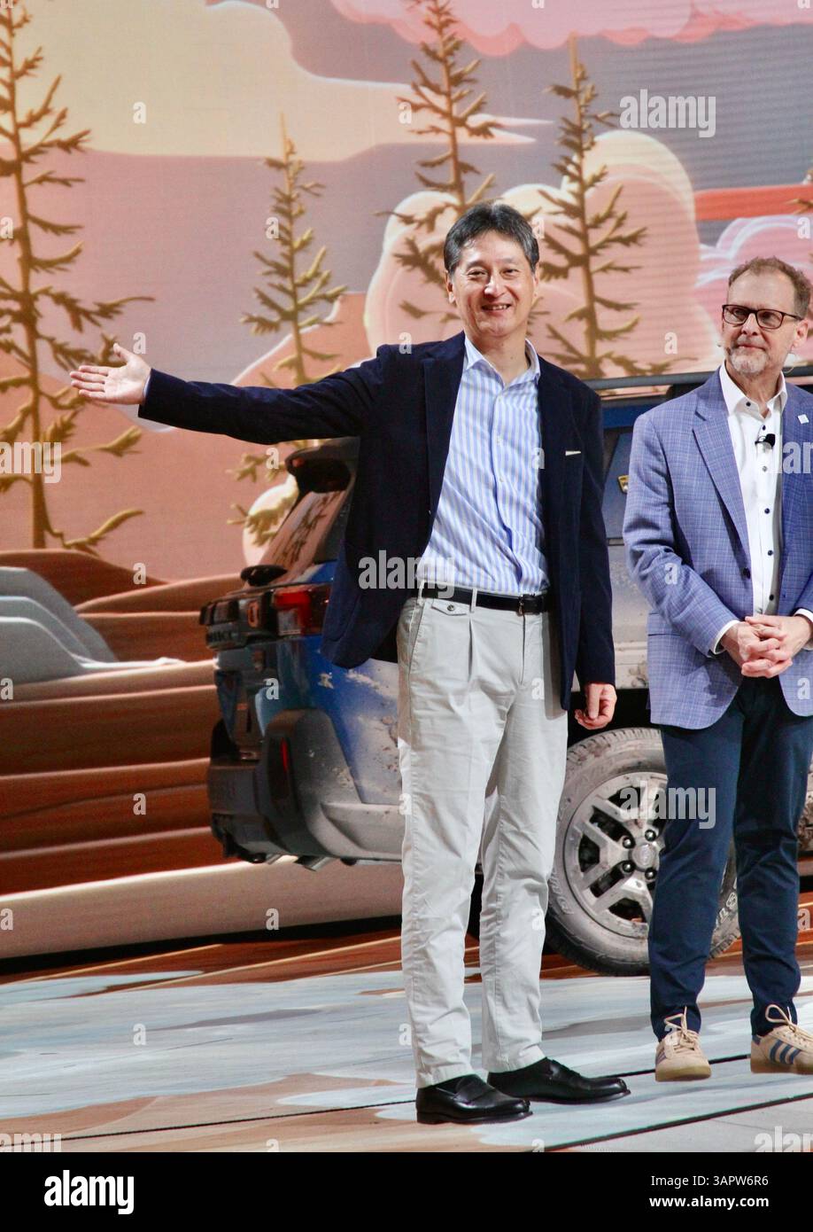 April 16, 2025, New York City, New York: (new) subaru press conference ...