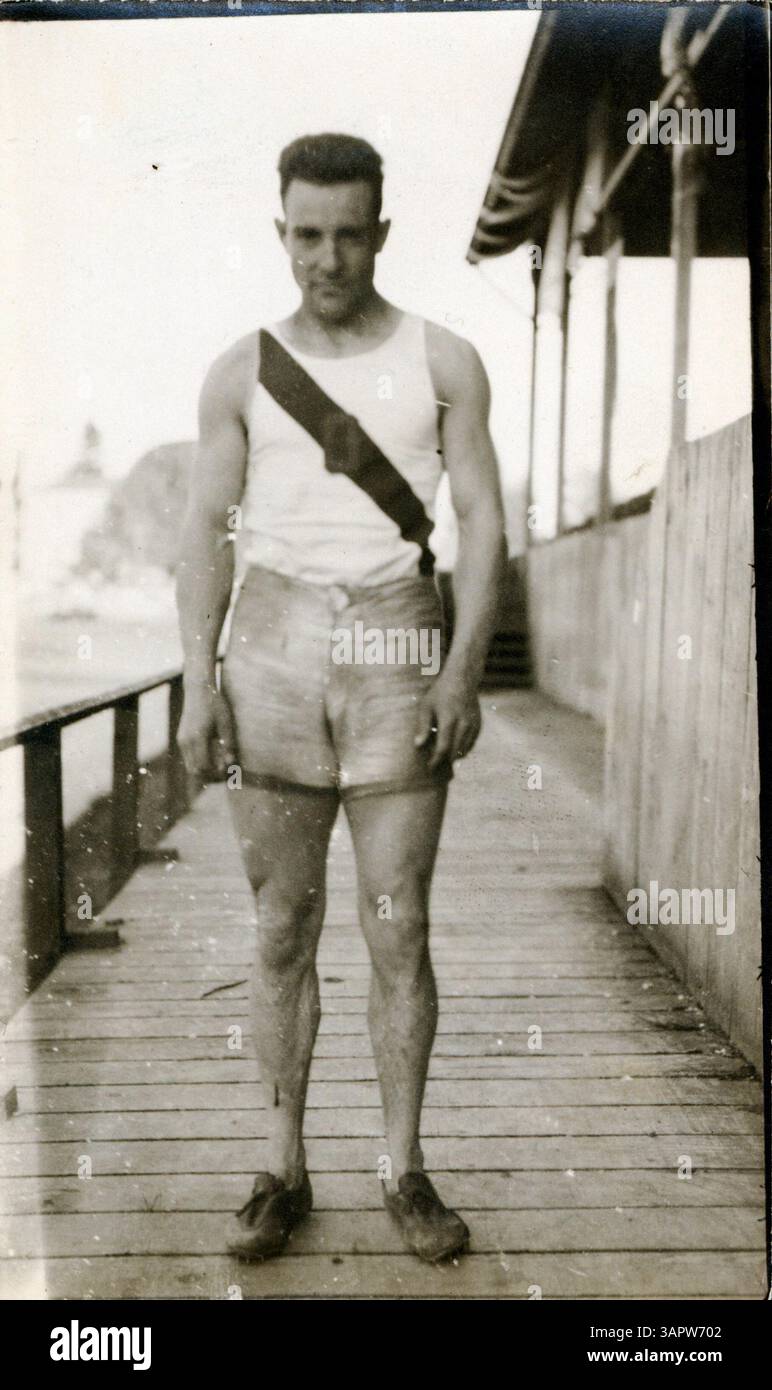 This black-and-white photograph shows University of Oregon runner ...