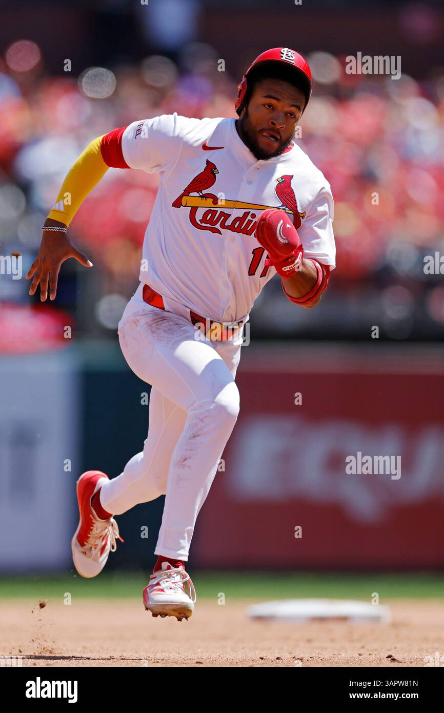 ST. LOUIS, MO - APRIL 16: St. Louis Cardinals outfielder Victor Scott ...