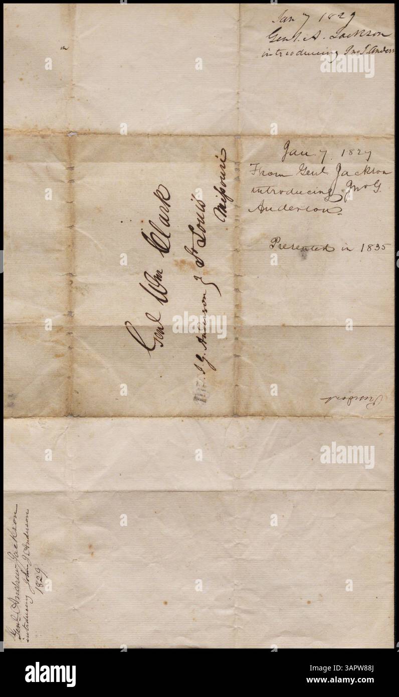 Andrew Jackson writes a letter of introduction for John G. Anderson ...