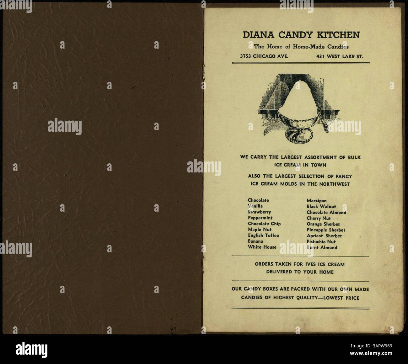 The Diana Candy Kitchen menu offers a range of ice cream treats ...