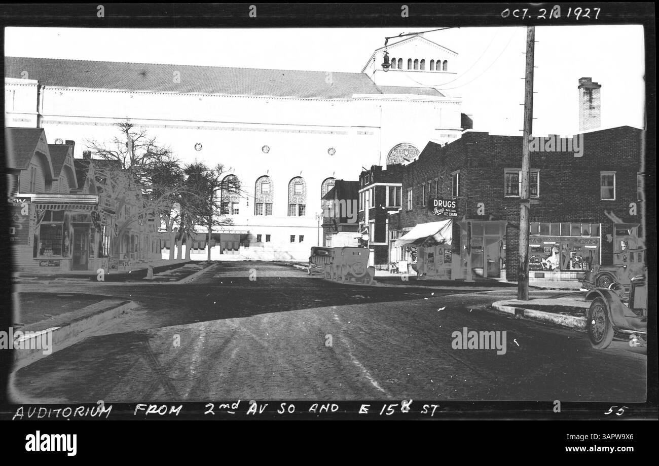 A view of the Minneapolis Auditorium, shown looking north from a ...