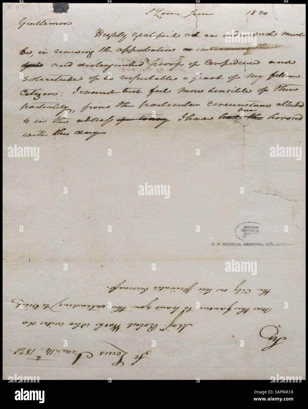 This letter, dated June 14, 1820, introduces Major Robert Wash and ...