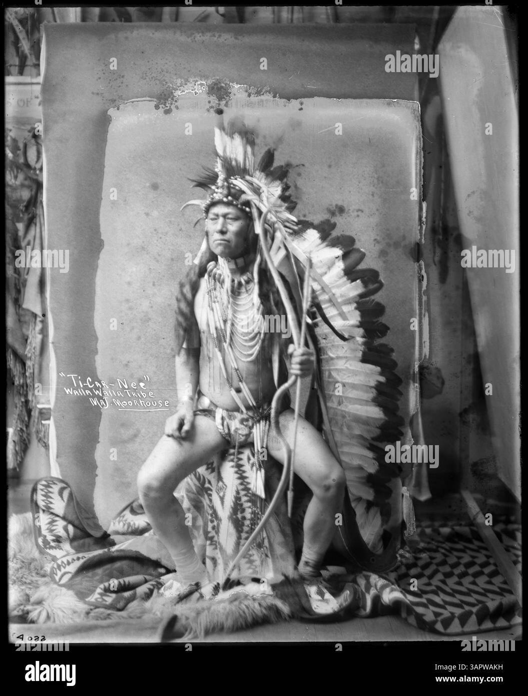 This Lee Moorhouse photograph features Ti-Car-Nee, a Walla Walla Indian ...