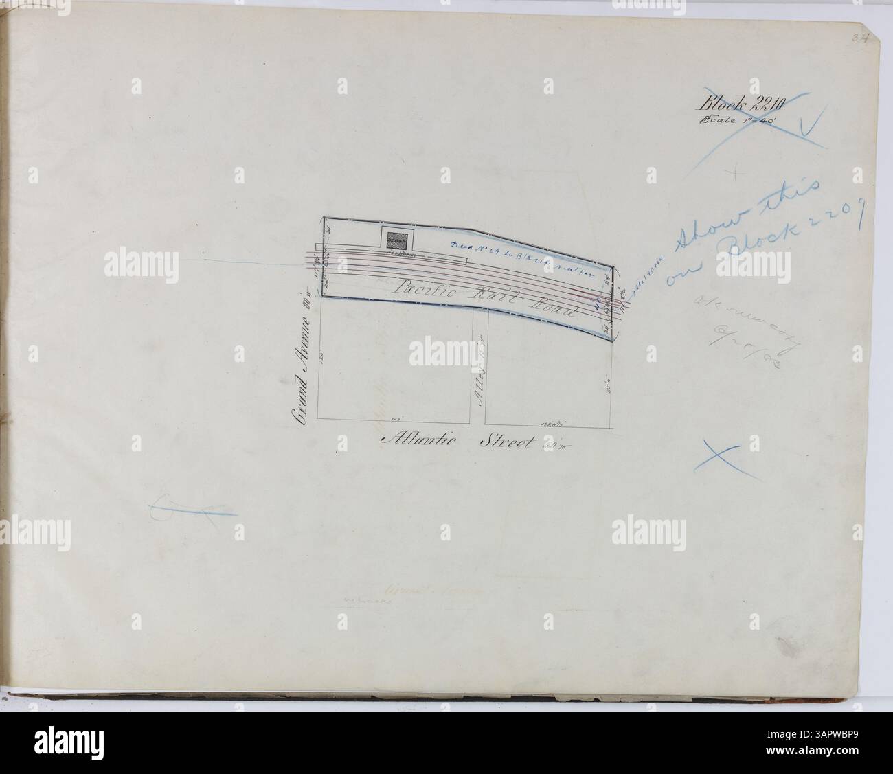 A map detailing the property and tracks of the Missouri Pacific Railway ...