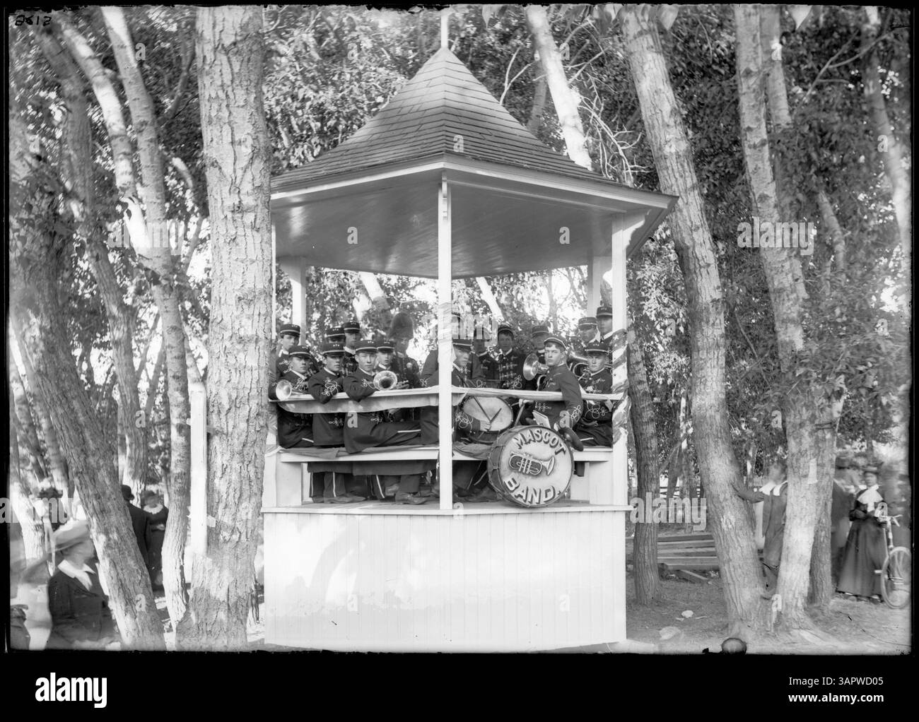 This photograph by Lee Moorhouse depicts the Mascot Band performing in ...