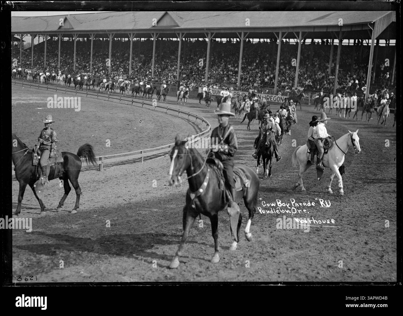 The photograph depicts the Roundup Grand Review, capturing a moment of ...