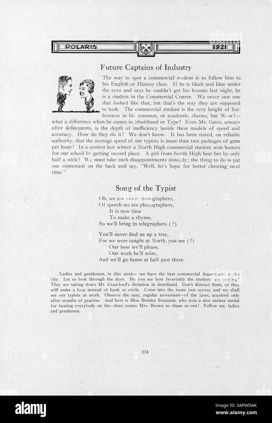 This 1921 Polaris yearbook from North High School chronicles the academic year, featuring ...