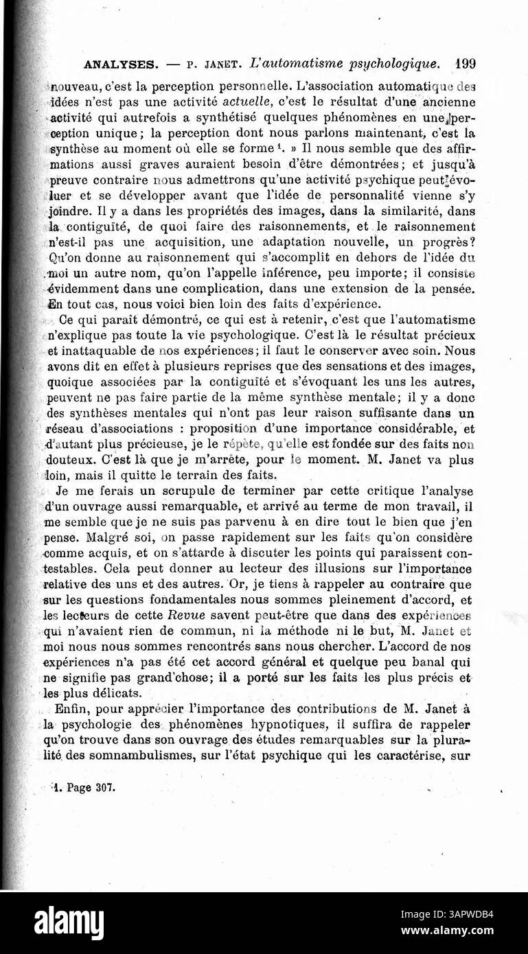 A review of P. Janet's *L'automatisme psychologique*, available in the ...