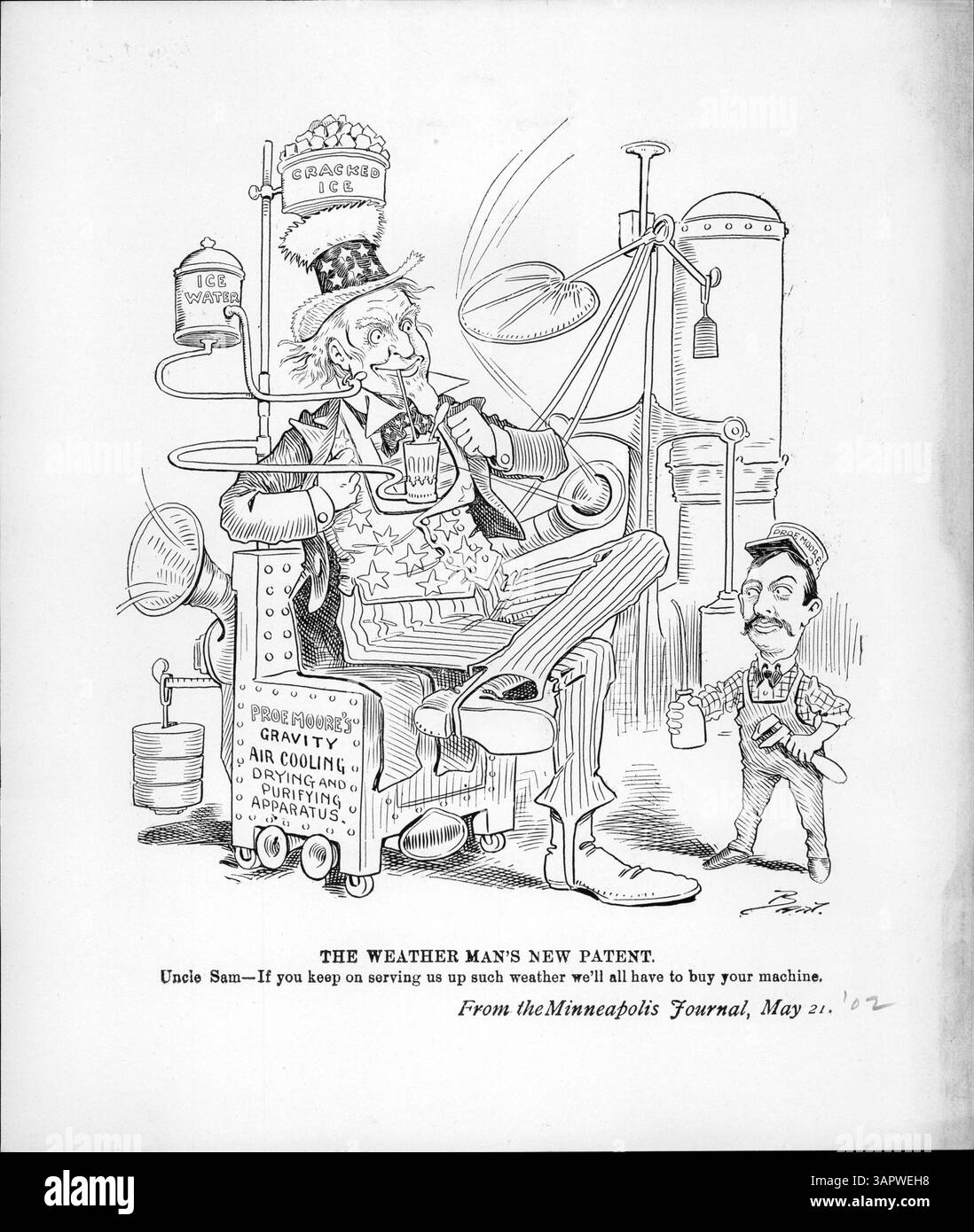 Professor Willis Moore, chief of the Weather Bureau, demonstrates his ...