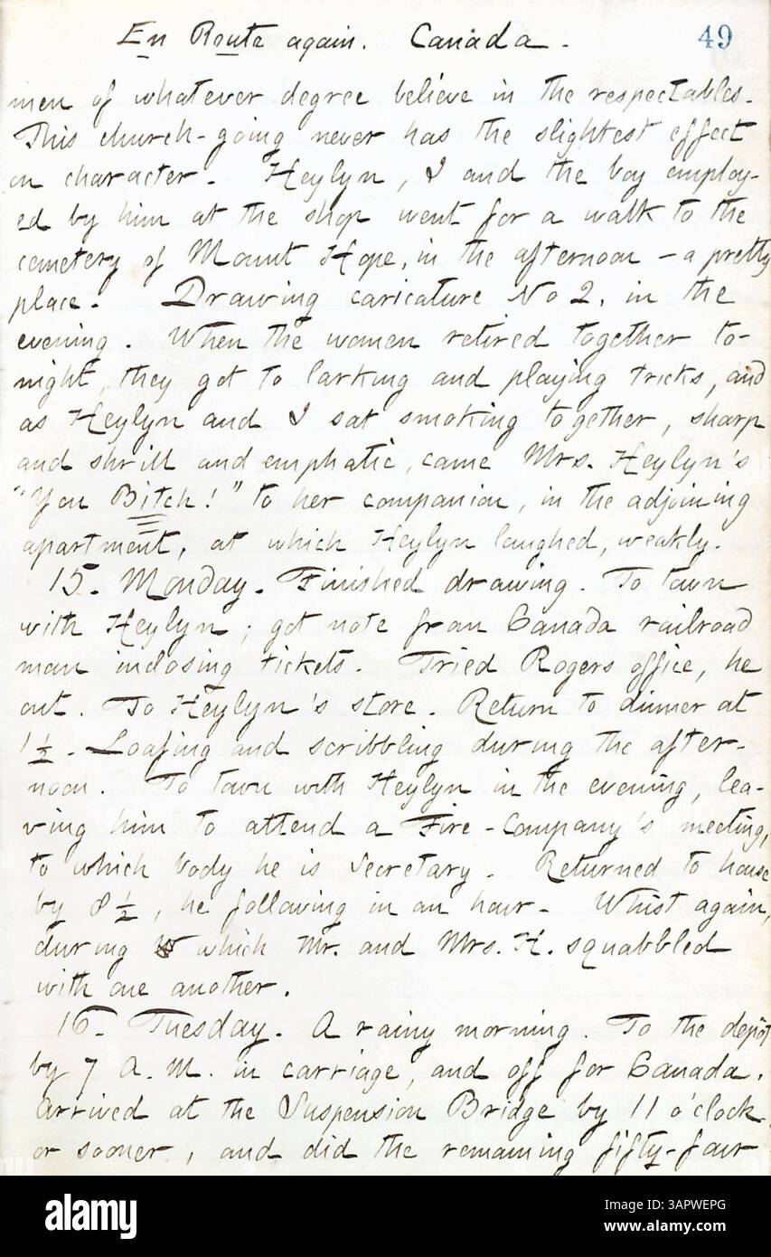 In this entry from Thomas Butler Gunn's diary, he describes his time in ...