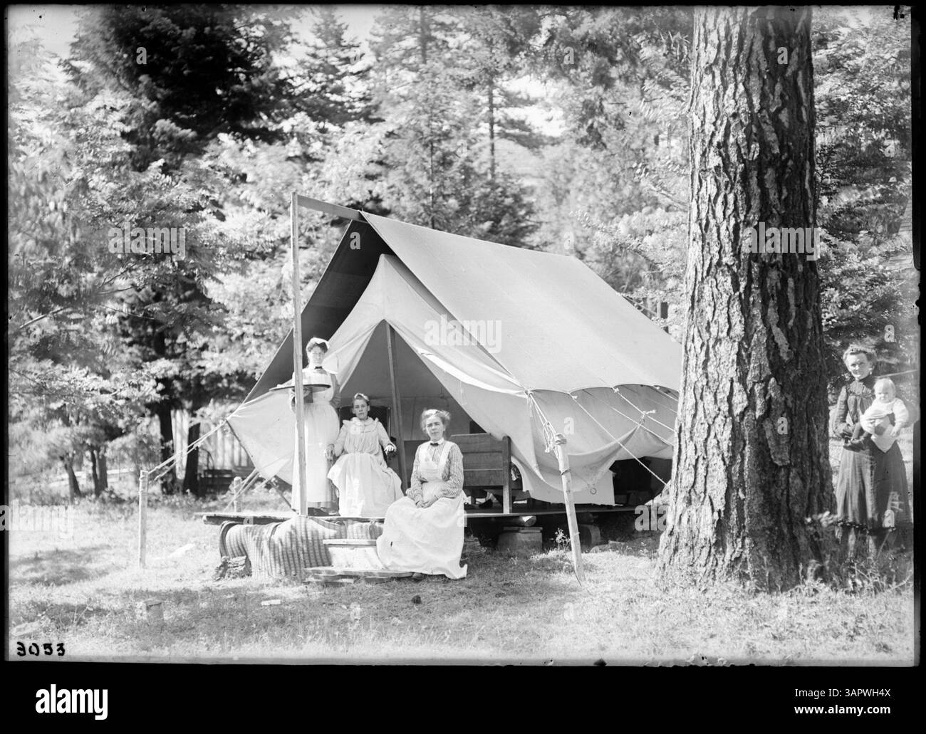Photograph showing tent camps at Belknap Springs, part of the ...
