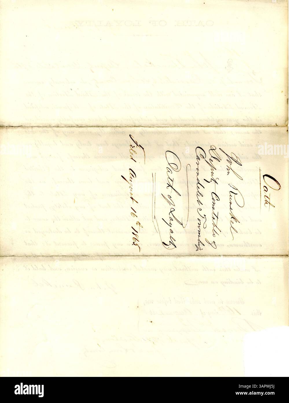 A loyalty oath sworn by John Runckel of St. Louis County, Missouri ...
