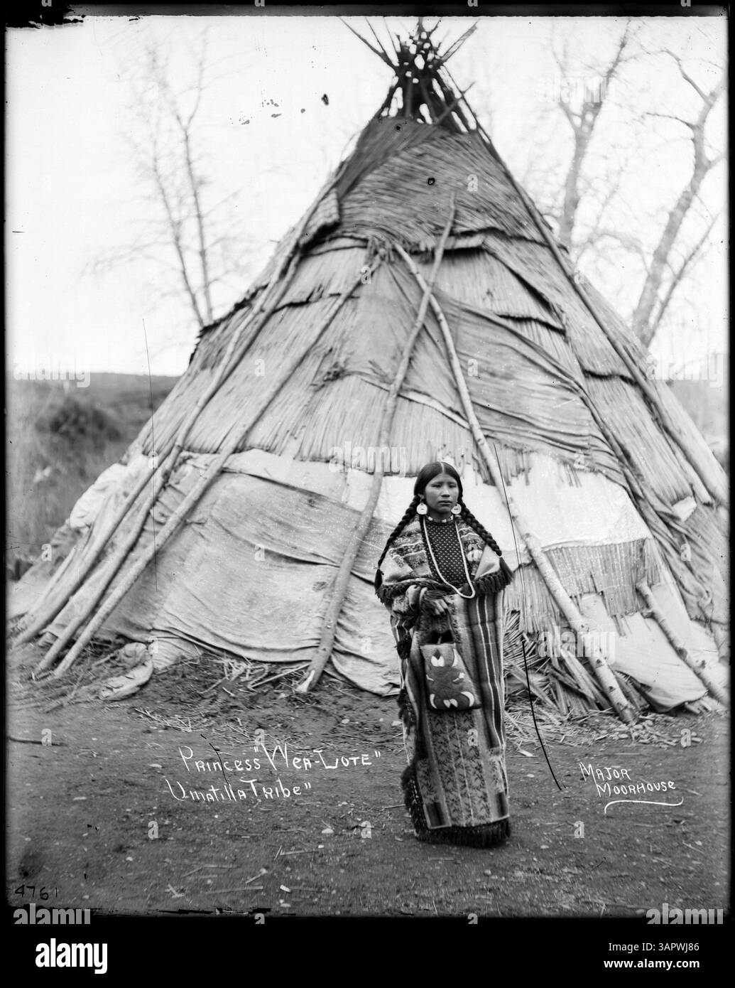 Portrait of Princess Wea-Lote in full regalia, from the Umatilla tribe ...