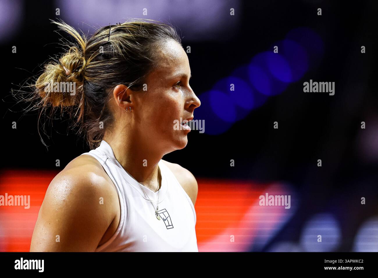 Stuttgart, Deutschland. 16th Apr, 2025. im Bild Tatjana Maria Tatjana Maria GER vs Ella Seidel ...