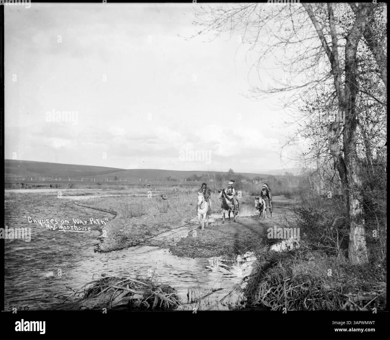 This photograph by Lee Moorhouse shows Cayuse Indians dressed in 'war ...