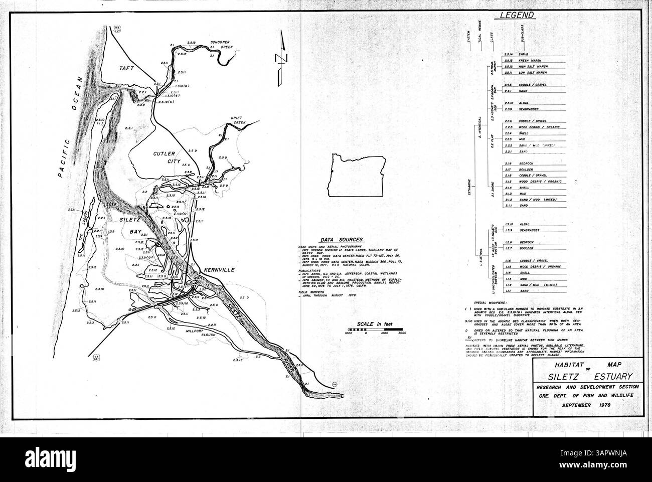 This habitat map of the Siletz Estuary presents environmental data from ...