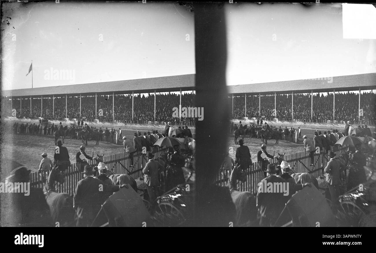 Photograph taken from inside the track, showing a crowd at Bill King's ...