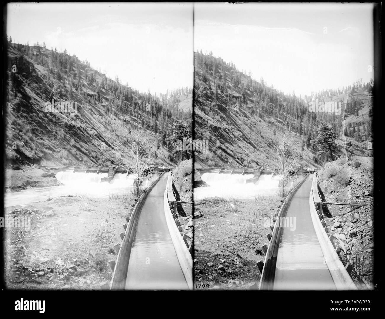 This photograph by Lee Moorhouse shows a flume system from a dam to a ...