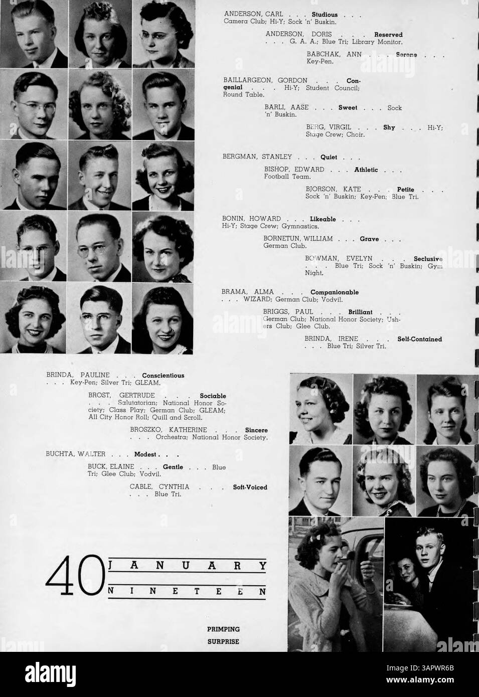 The 1940 'Wizard' yearbook from Edison High School details the students ...