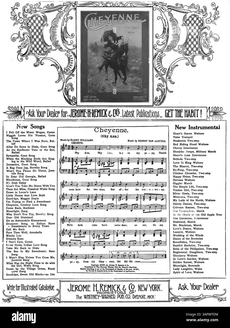 This document features advertisements for the books 'We Parted by the ...